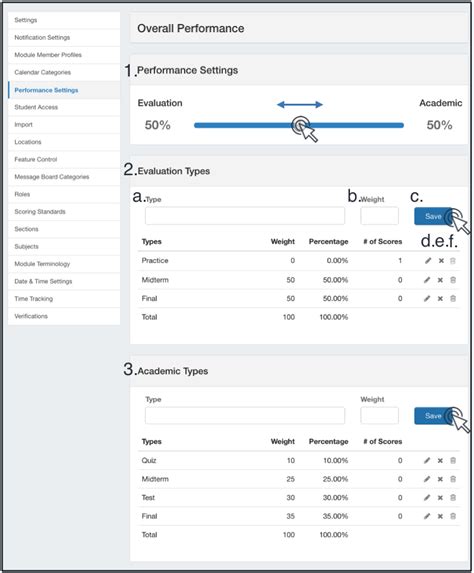 Evals Performance Settings