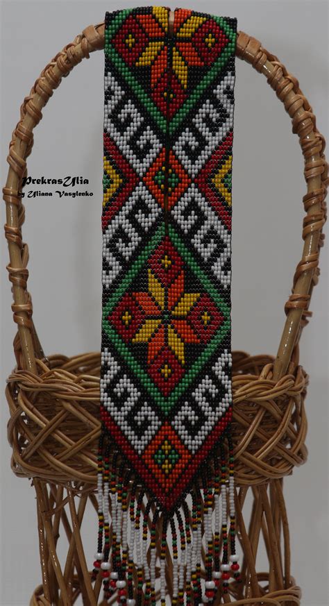 Traditional Ukrainian Gerdan Handmade Glass Beaded Necklace Etsy
