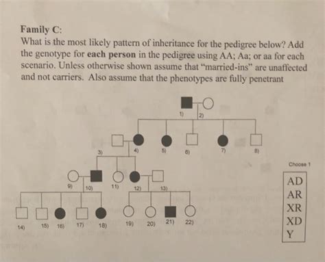 solved what is the most likely pattern of inheritance for