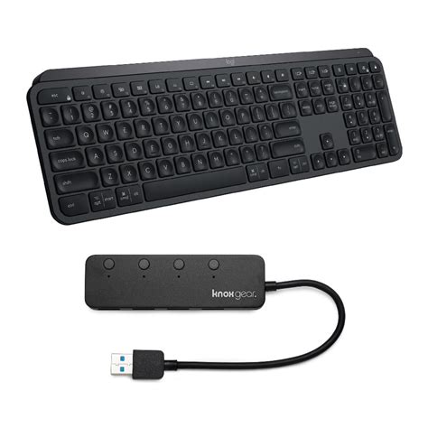 Logitech Mx Keys Wireless Keyboard With 4 Port Usb Hub