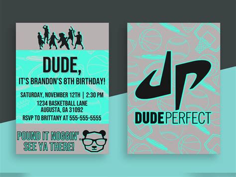 Dude Perfect Invitation Dude Perfect Birthday Dude Perfect Etsy