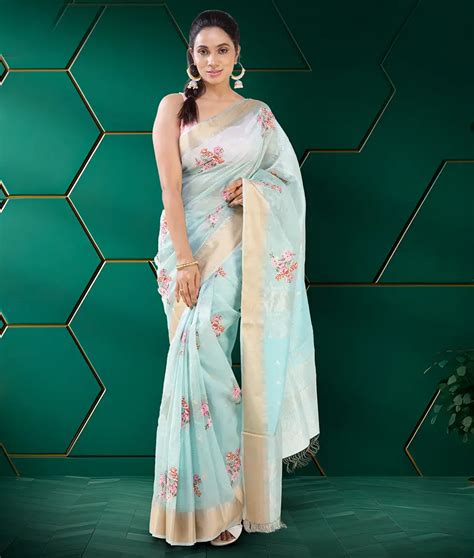 Pure Handloom Kota Silk Saree Light Blue