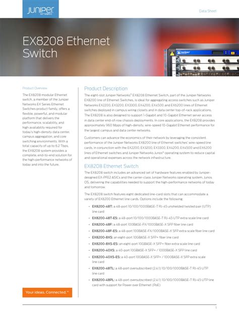 Ex8208 Ethernet Switch Pdf I Pv6 Network Switch
