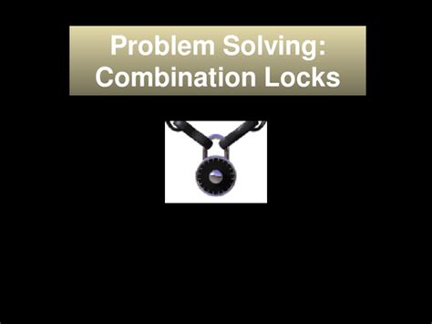 Combination Locks Maths Problem Solving Teaching Resources