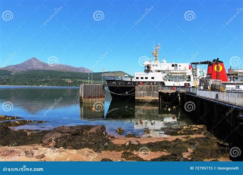 Isle Of Arran Ferry At Brodick And Goat Fell Editorial Image Image Of