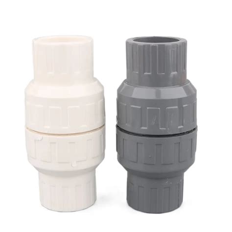 1pc 20 25 32 40 50mm 체크 밸브 수족관 Pvc 파이프 피팅 배관 시스템 부품 워터 튜브 커넥터 비 반환 체크
