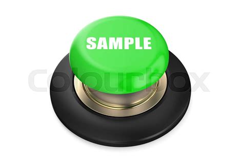 Sample Green Button Stock Image Colourbox