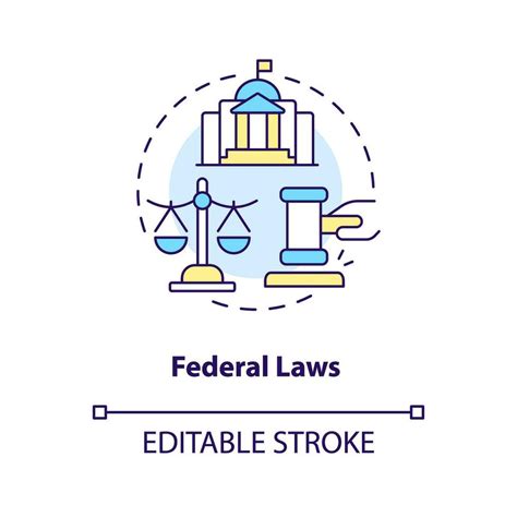 Federal Laws Concept Icon Governmental Regulations Law And Legal