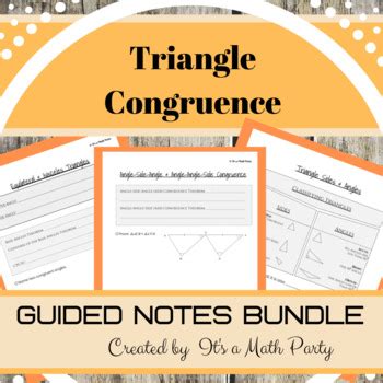 Triangle Congruence GUIDED NOTES By It S A Math Party TPT