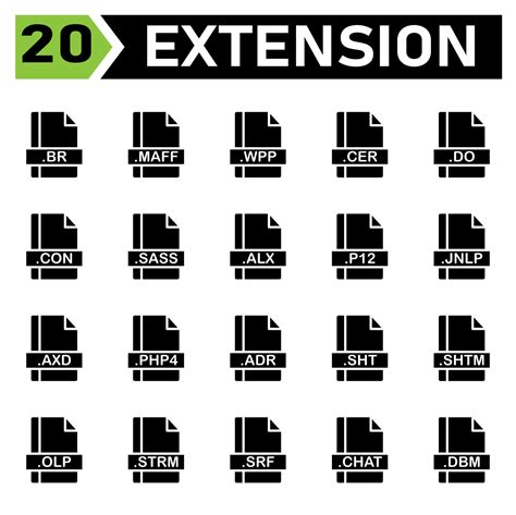 file extension icon set include br maff wpp cer do con sass alx