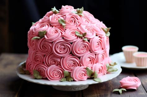 Una Bella Torta Decorata Con Rose Foto Gratis