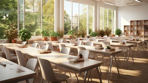 Interior Of Clean Bright Classroom In Modern School Or College