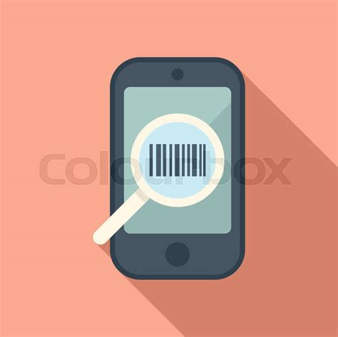 cellular device quick icon flat vector scan smart bar spac colourbox