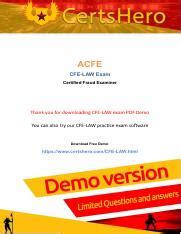 CFE Law Demo Pdf Questions Answers PDF Page 1 ACFE CFE LAW Exam Certified Fraud Examiner