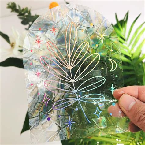 3D лазерная Радужная наклейка на окно, пленка, ловцы солнца, наклейки ...