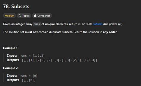 Leetcode Leetcode78 Dsa Algorithams Problemsolving Coding
