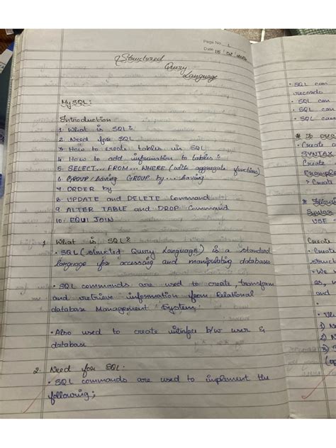 Class 12 Sql Notes Pdf