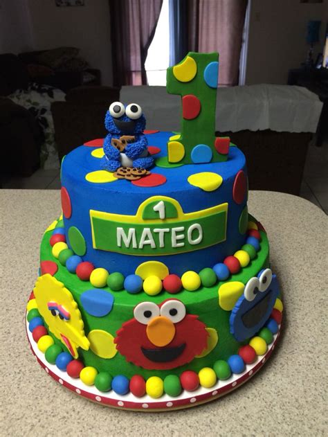 Sesame Street Bday Cake Cookie Monster Elmo And Big Bird Sweetkreationsbybecky