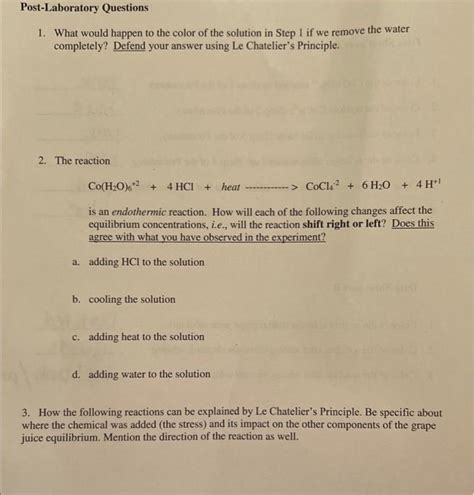 Post Laboratory Questions 1 What Would Happen To The