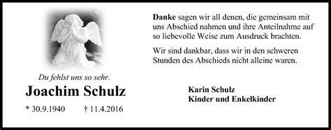 Traueranzeigen Von Joachim Schulz Nordwest Trauer De