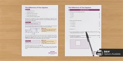 👉 The Difference Of Two Squares Teacher Made Twinkl