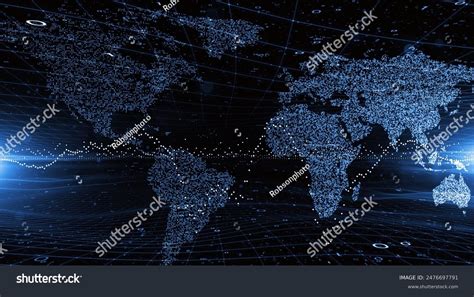 Earth World Map Digital Computer Cyberspace Stock Illustration 2476697791 Shutterstock