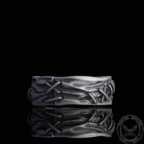 Crack Sew Knot Sterling Silver Ring Gthic