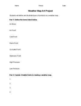 Weather Map Art Project By SNL Curriculum TPT
