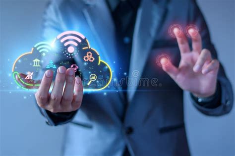 Businessman Accessing The Cloud Computing Technology Internet Storage