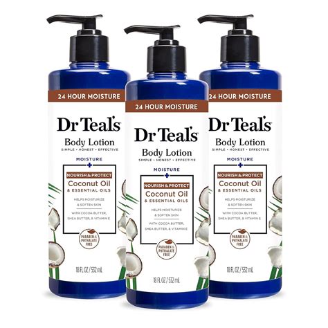Amazon Dr Teal S Hour Moisture Body Lotion Coconut Oil Essential Oils Fl Oz