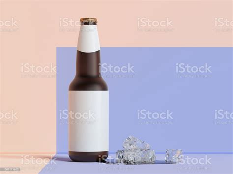 다 색 배경 3d 렌더링에 빈 레이블이 맥주 유리 병 0명에 대한 스톡 사진 및 기타 이미지 0명 Ale 갈색 Istock