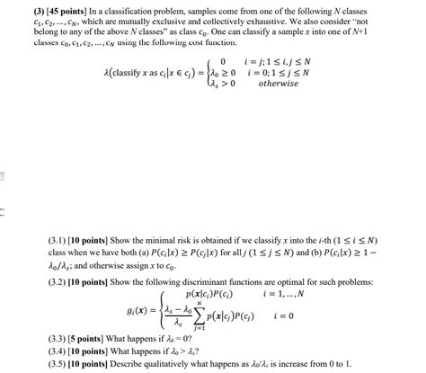 3 [45 points] in a classification problem samples