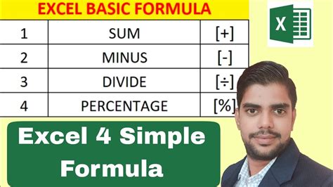 Excel Basic Formula Excel Complete Course In Hindi Youtube