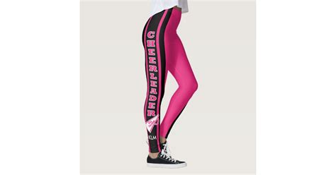 Monogram Cheerleader Hot Pink Leggings Zazzle