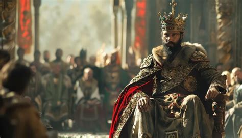 King Stands In Front Of A Crowd Of People In A Church Premium Ai