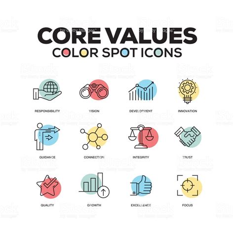 Simple Set Of Core Values Color Vector Line Icons Core Values Company Core Values Line Icon