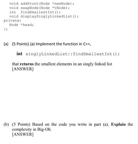 Solved 10 Points Assume That Sll Is A Singly Linked List