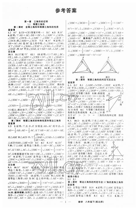 2023年四清导航八年级数学下册北师大版答案——青夏教育精英家教网——