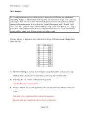 PSY Practice Exam SPSS Docx PSY Practice Exam Lab SPSS Analysis I Dr Gonzalez