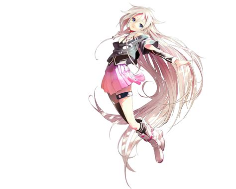 Akasaka Aka Blonde Hair Blue Eyes Ia Long Hair Skirt Vocaloid White