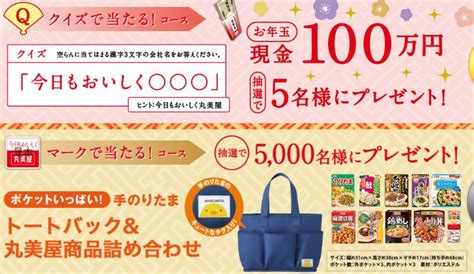 丸美屋で初夢キャンペーン2019で現金100万円やトートバッグと商品詰合せが抽選で当たる ～19215 🉐懸賞ぷらっと