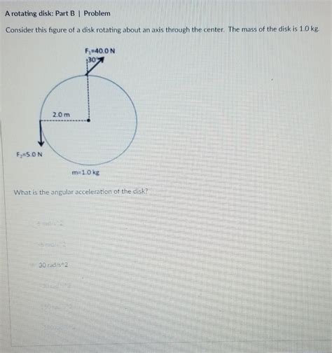 Solved A Rotating Disk Part B Problem Consider This Figure