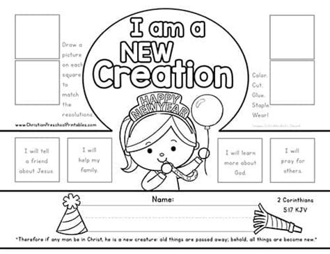 New Year S Bible Printables Christian Preschool Printables
