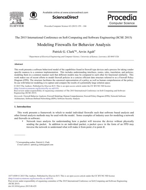 Modeling Firewalls For Behavior Analysis