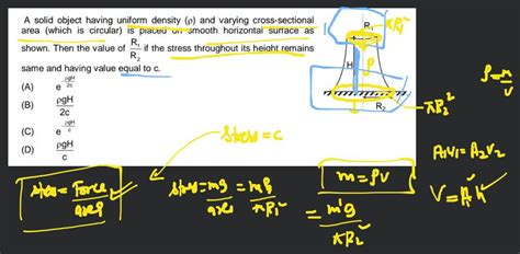 A Solid Object Having Uniform Density Rho And Varying Cross Sectional