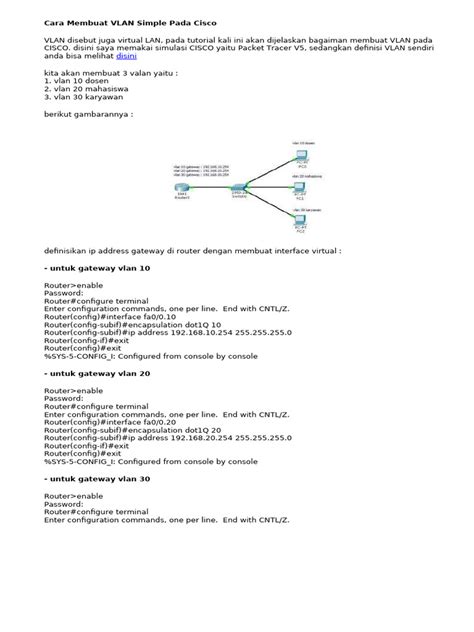 cara membuat vlan simple pada cisco pdf router komputasi