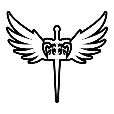 Premium Vector Sword With Wings And King Vector Image
