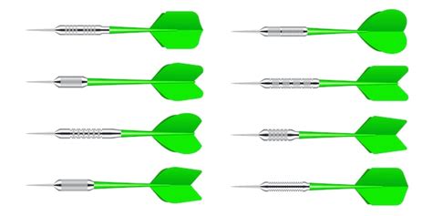 Premium Vector Green Dart Arrows With Metal Tip Isolated On White
