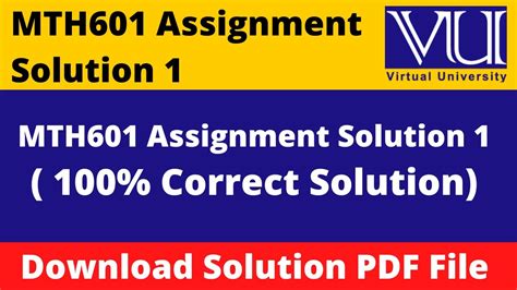 mth601 assignment 1 solution fall 2022 mth601 assignment 1 fall 2022