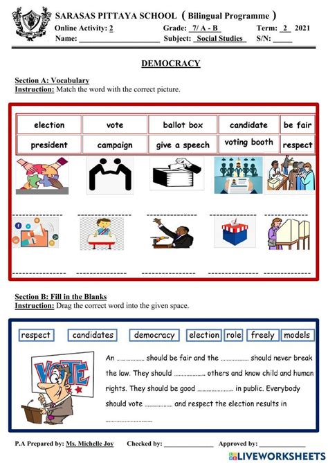 Democracy Online Activity Worksheet Live Worksheets Worksheets Library